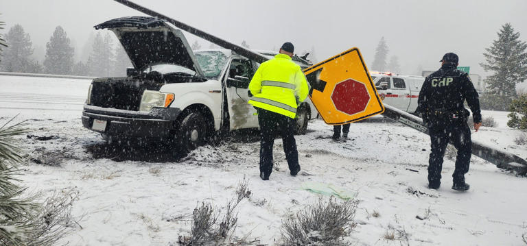 Icy storms along I-5 prompt tire chain controls, crashes in north ...
