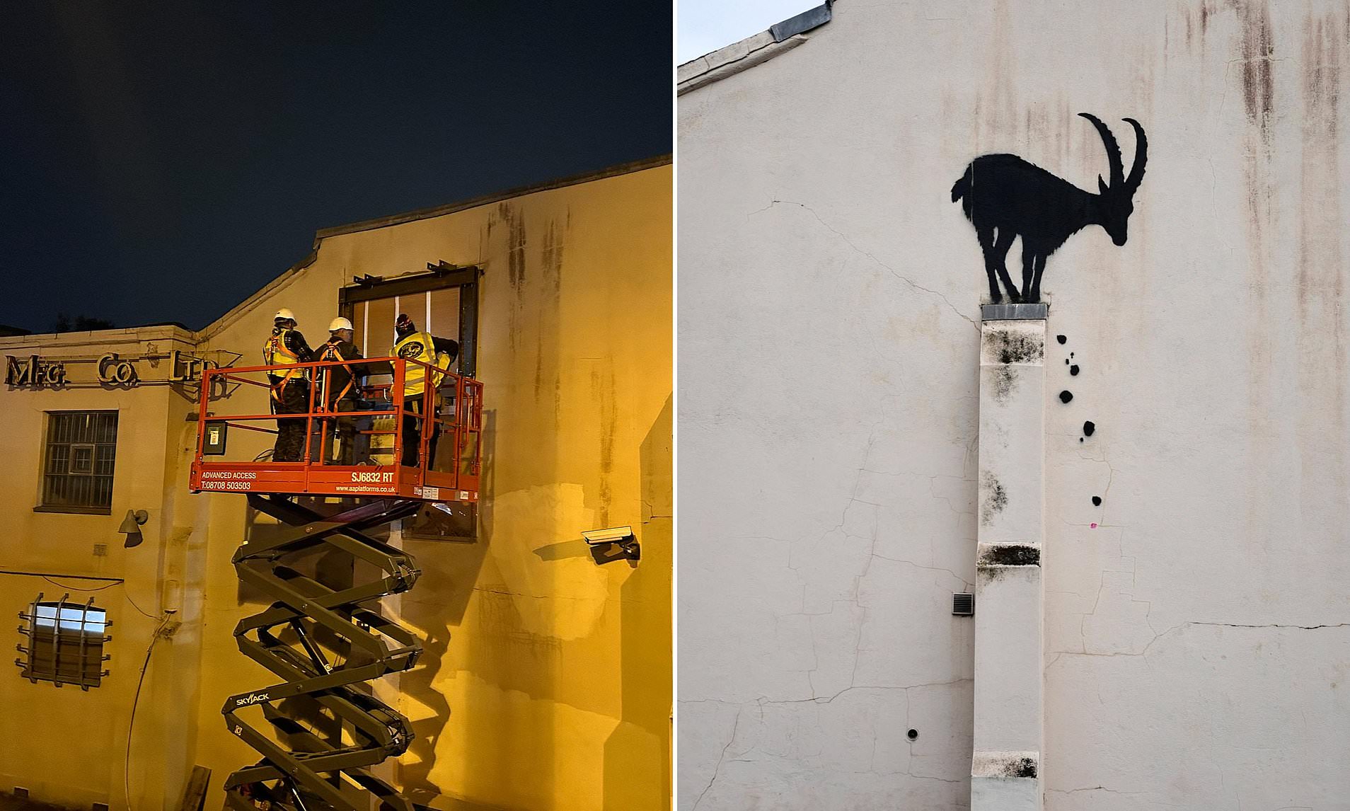 Banksy fans' fury as builders begin dismantling iconic goat artwork