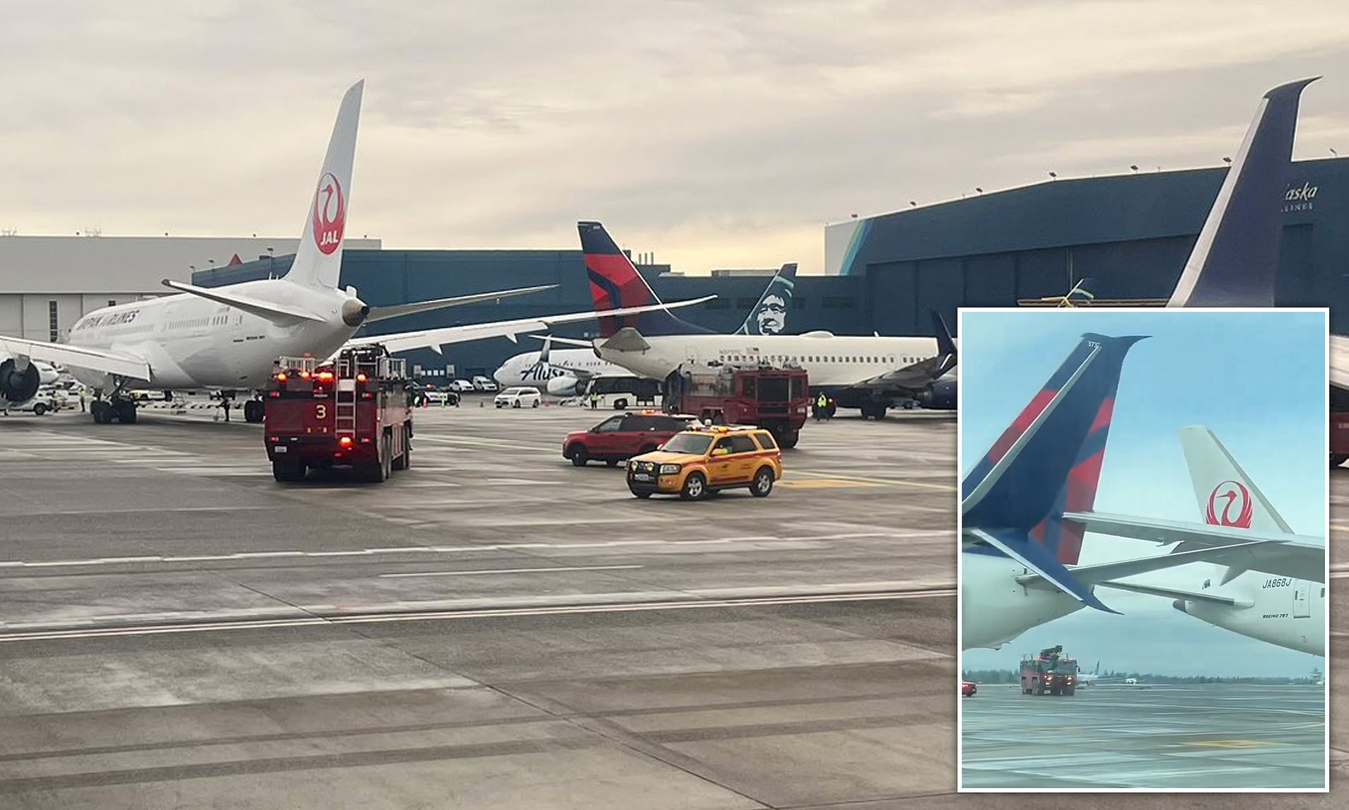 Delta and Japan Airlines planes collide at Seattle Airport