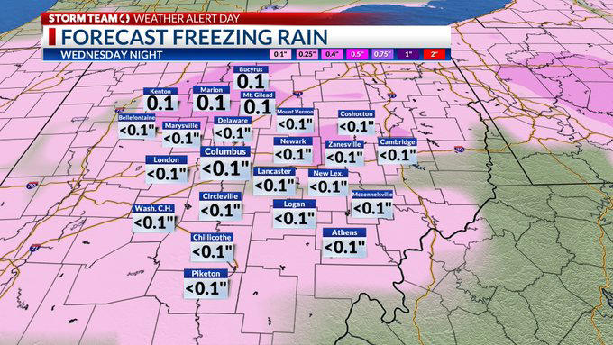 Plenty of clouds ahead of freezing rain