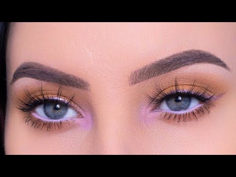 Soft Glam Eye Makeup Tutorial With Purple Glitter Eyeliner + Purple ...