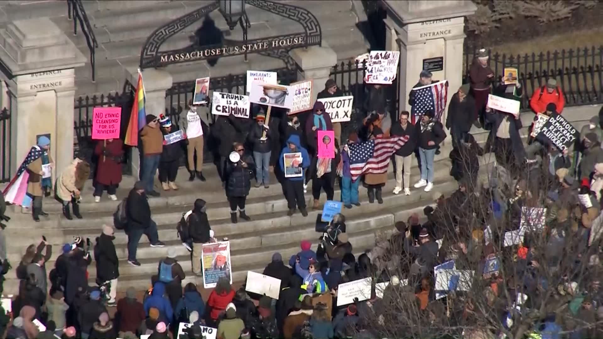 Boston group protests President Trump's early actions