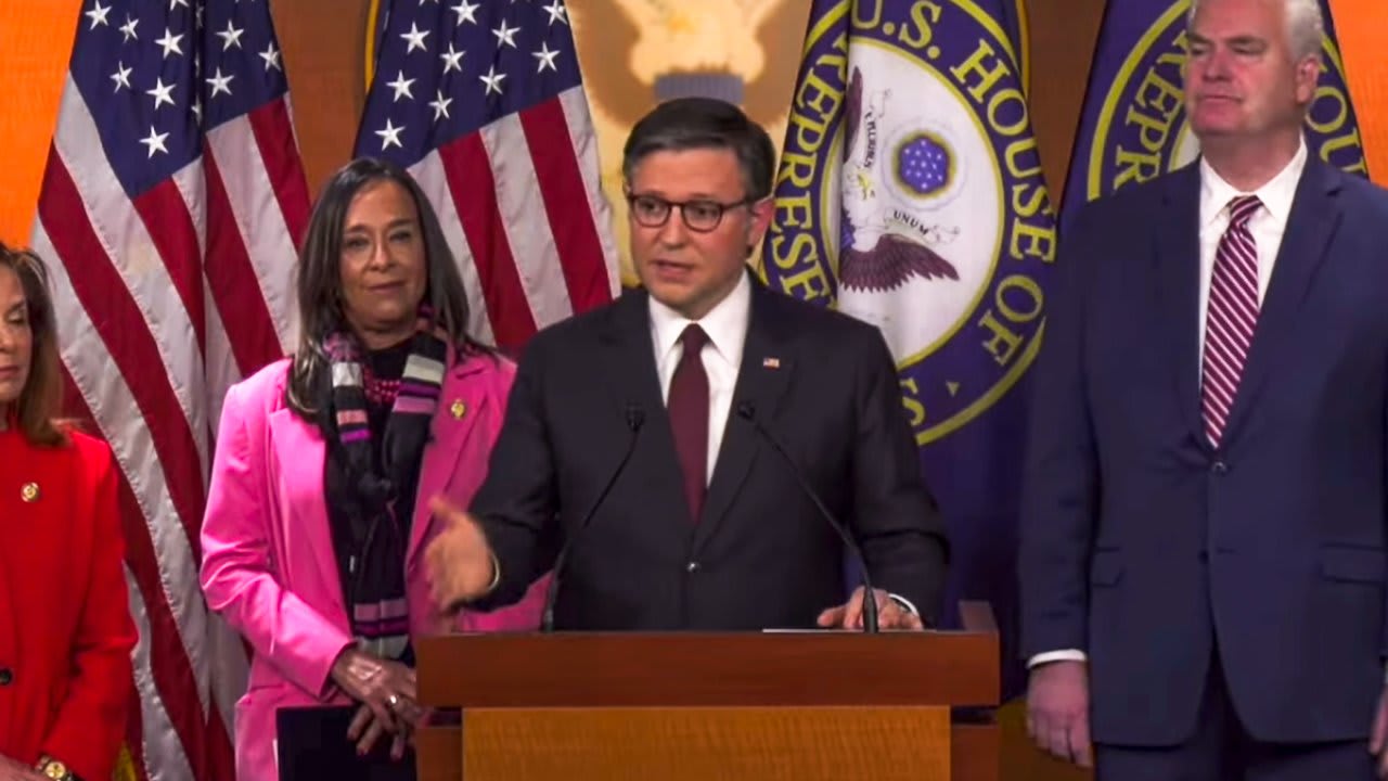 'Withhold judgment': Mike Johnson stammers as he says Trump's Gaza ...