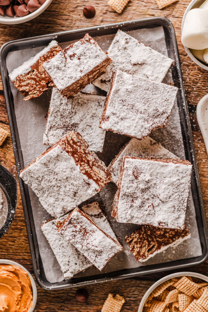 Muddy Buddy Bars (aka Puppy Chow Bars)