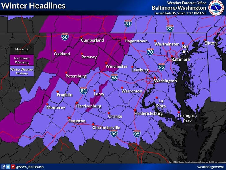 UPDATED: Winter weather advisory in effect; VDOT urges motorists to ...