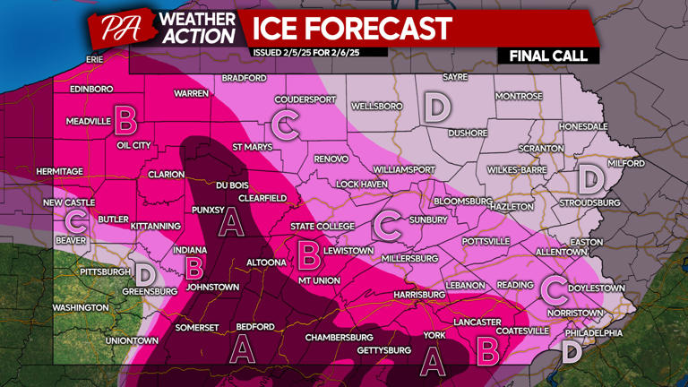 Final Call Ice & Snow Forecast for Tonight into Thursday's Winter Storm ...