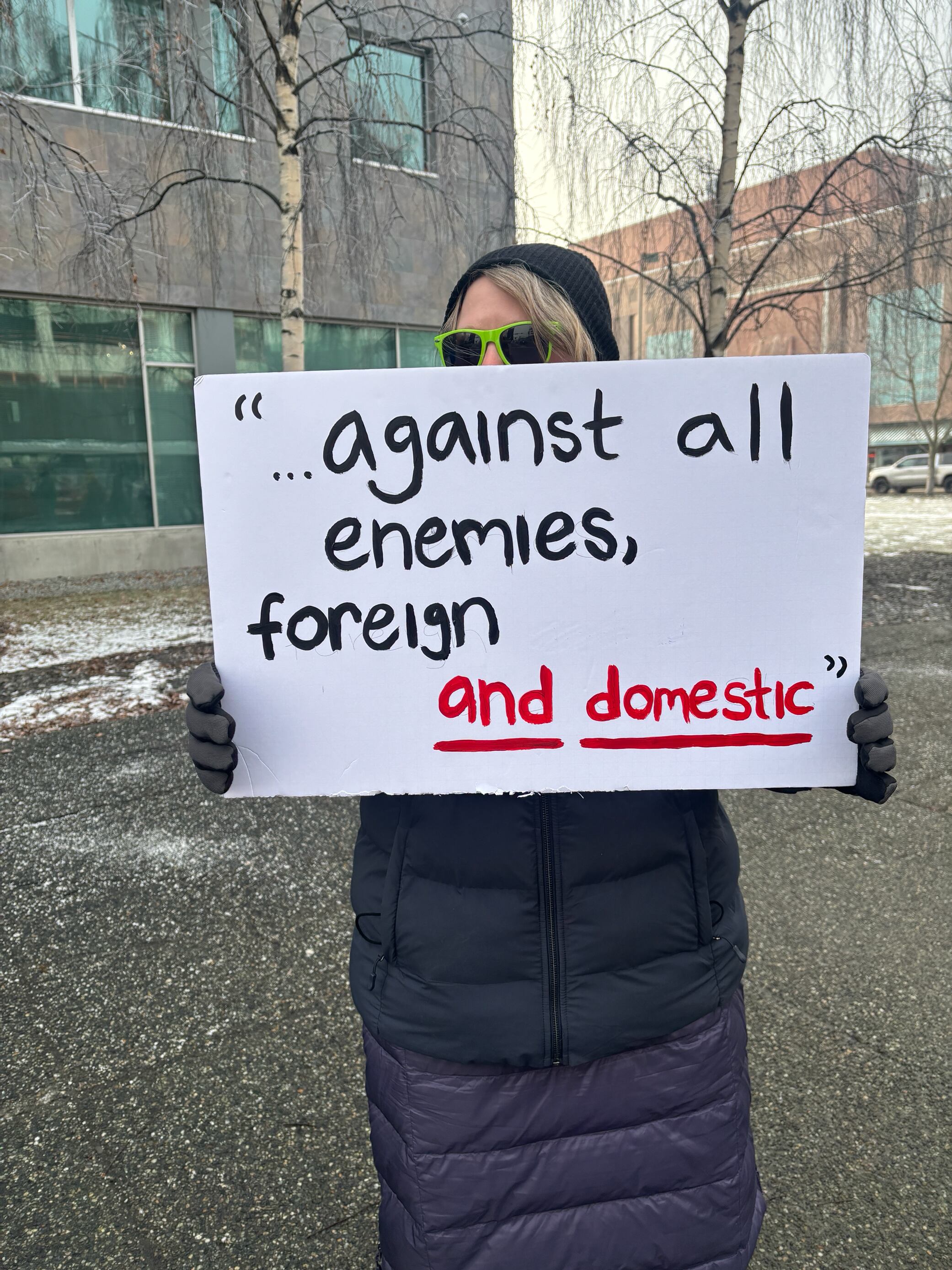 Anchorage protesters join nationwide protest of Trump administration ...