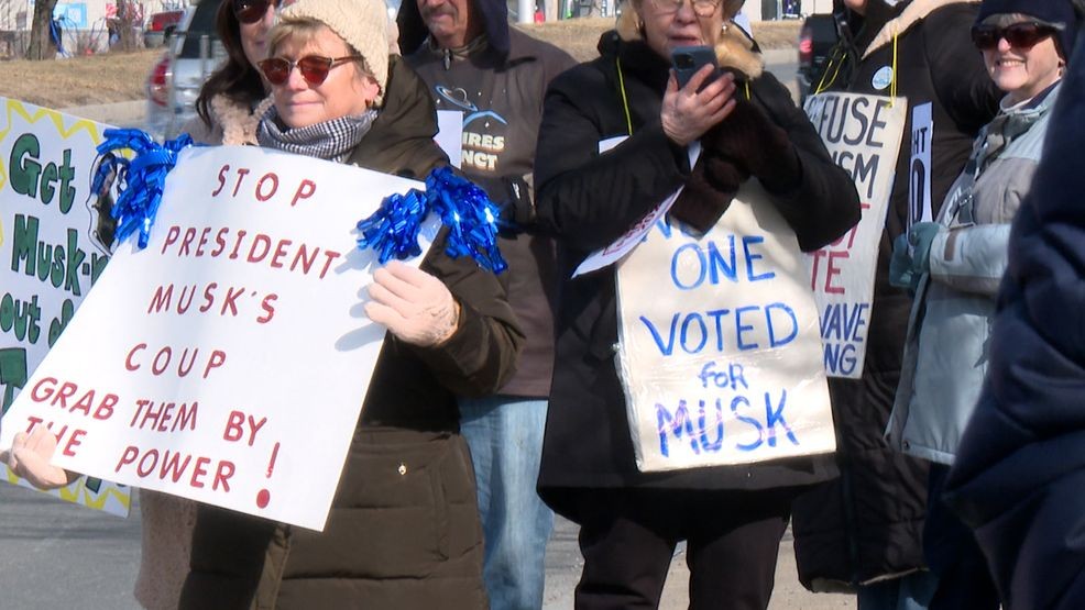 Crowd chants in protest outside Senator Fetterman's Wilkes-Barre office