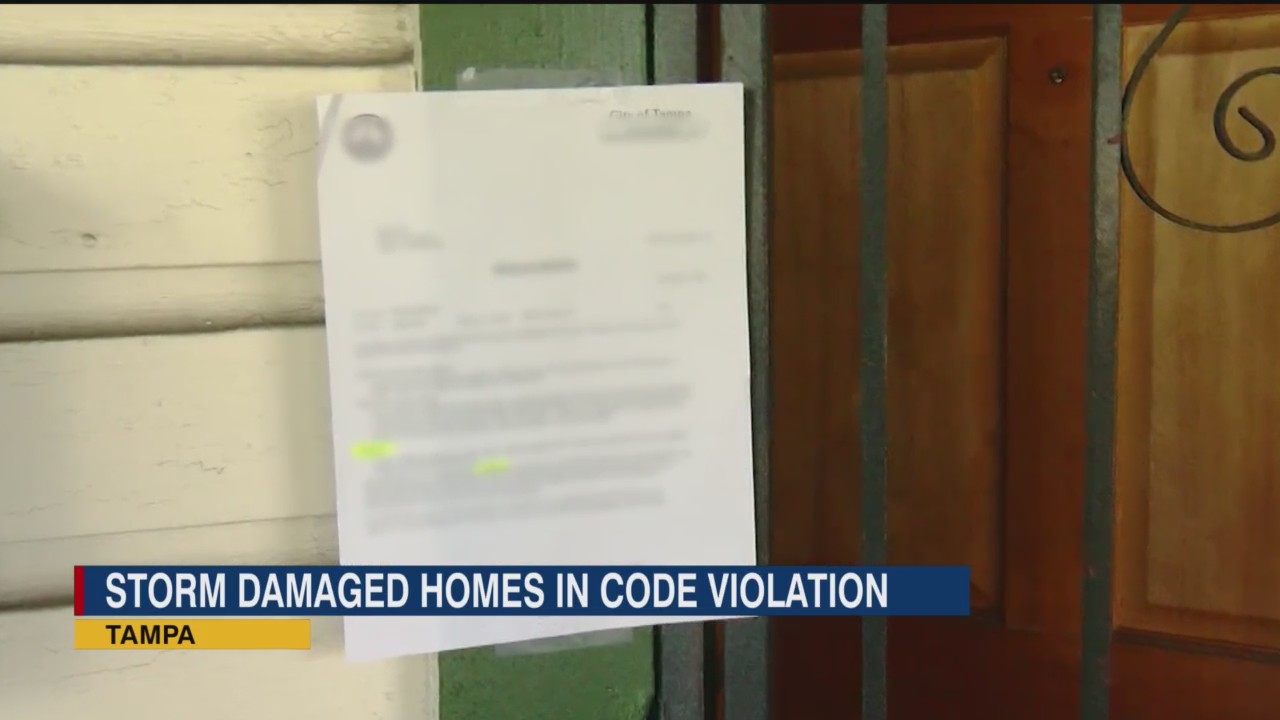 Storm damaged homes in code violation