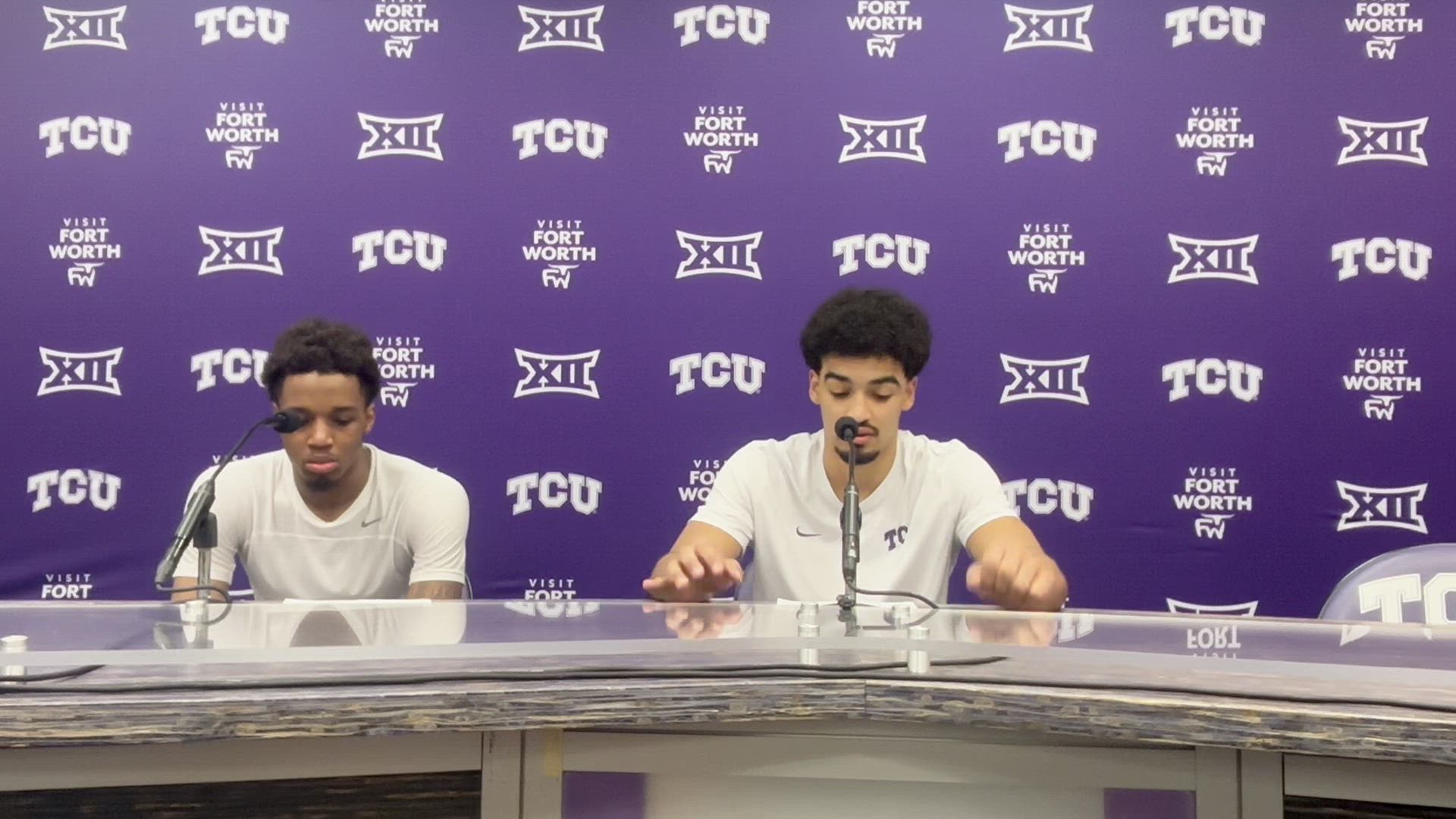 WATCH! Vasean Allette and Noah Reynolds Talk TCU Win Over West Virginia
