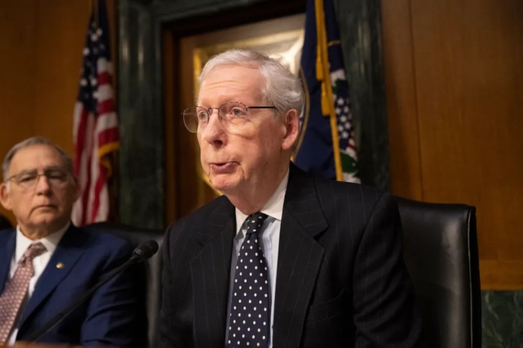 Mitch McConnell ‘fine’ after falling twice on Capitol Hill, forcing him ...