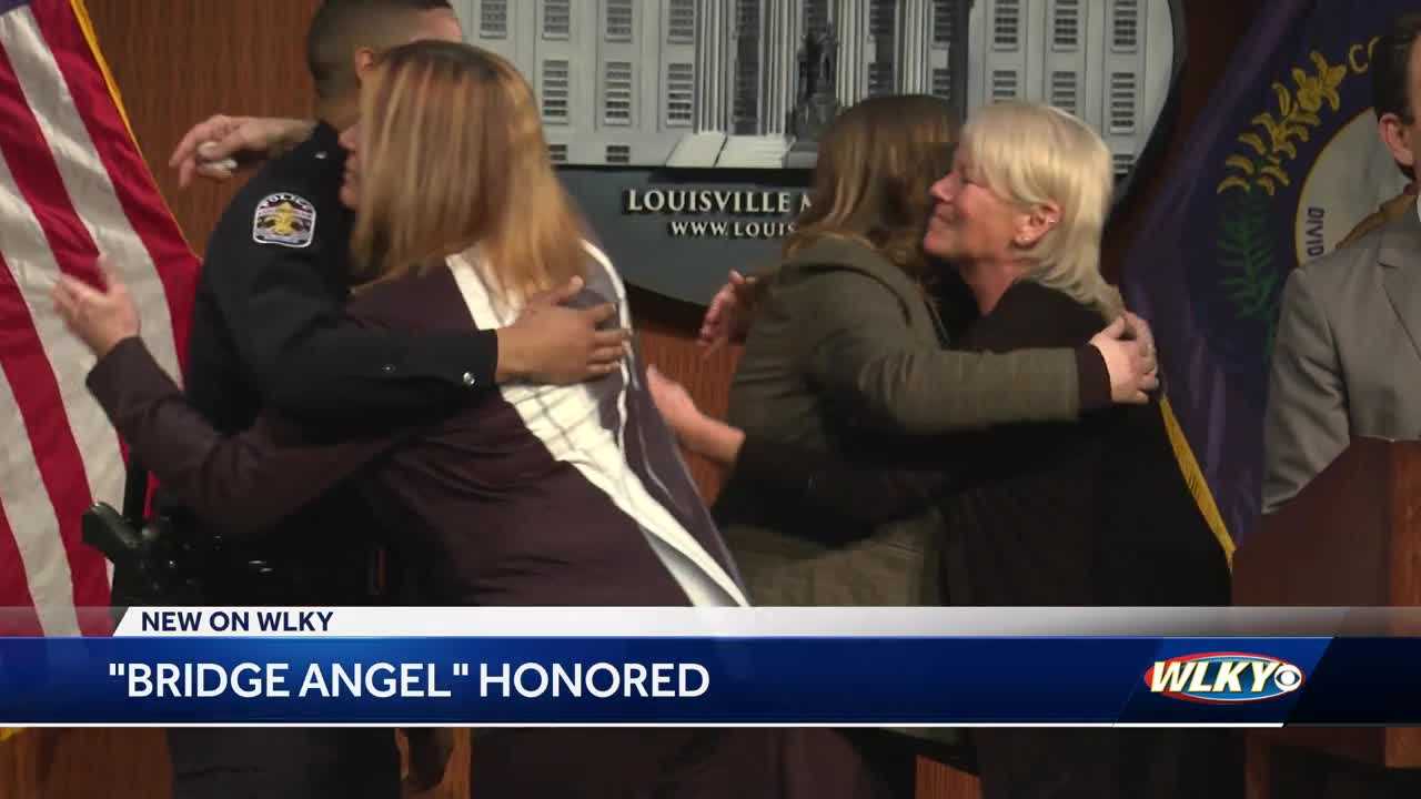 'Angel' honored by family of man she saved from jumping off bridge