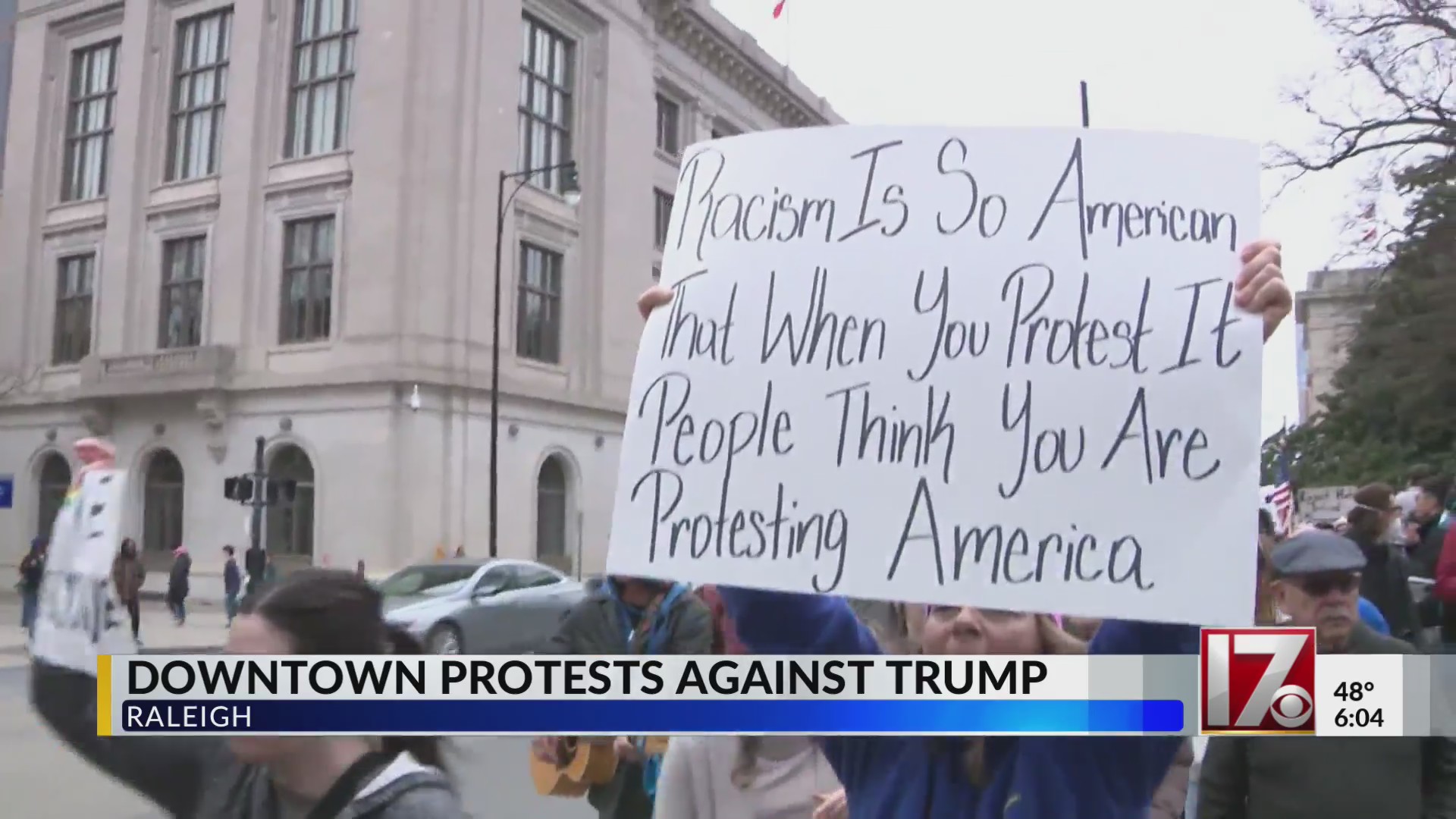 Downtown Raleigh protests against Trump
