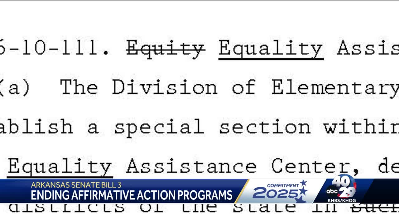 Arkansas Senate Bill 3 could end affirmative action programs in the state