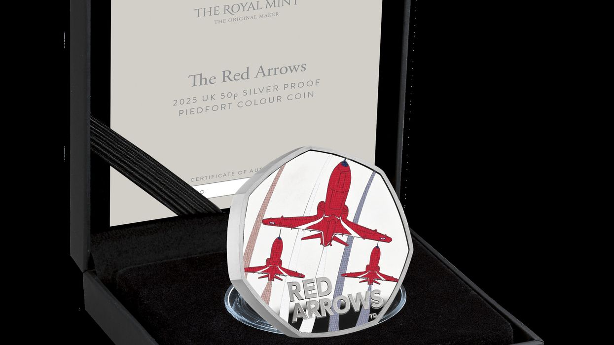 Red Arrows 50p coin takes off from Royal Mint