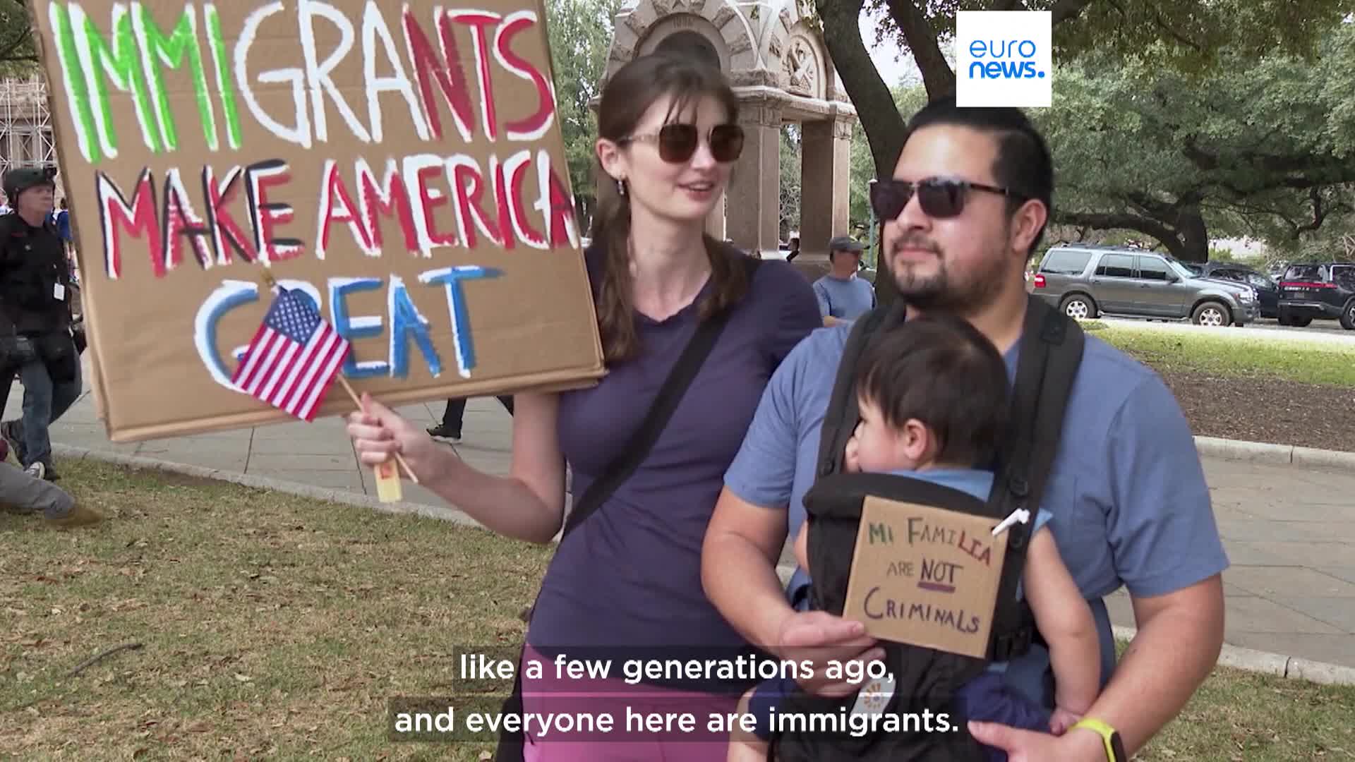 Protesters in cities across the US rally against Trump's policies ...