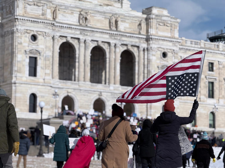 Hundreds head to Minnesota capitol building to join nationwide protest