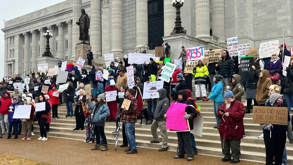 Protesters crowd State Capitol to speak out against Project 2025