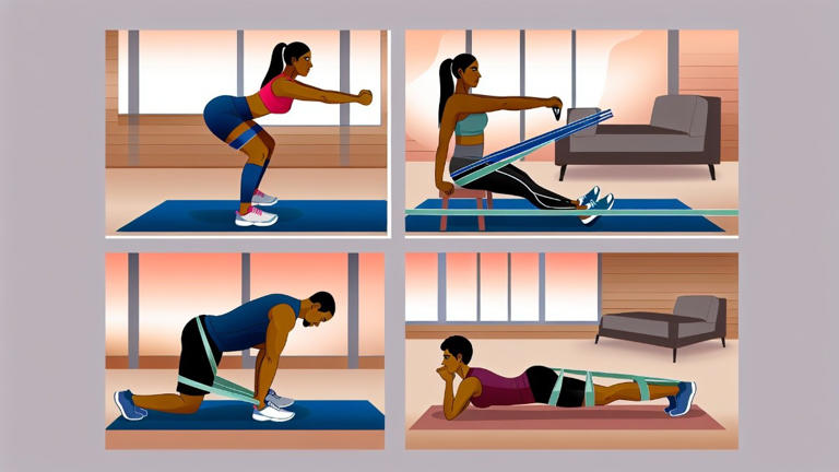 Leg exercises with elastic bands