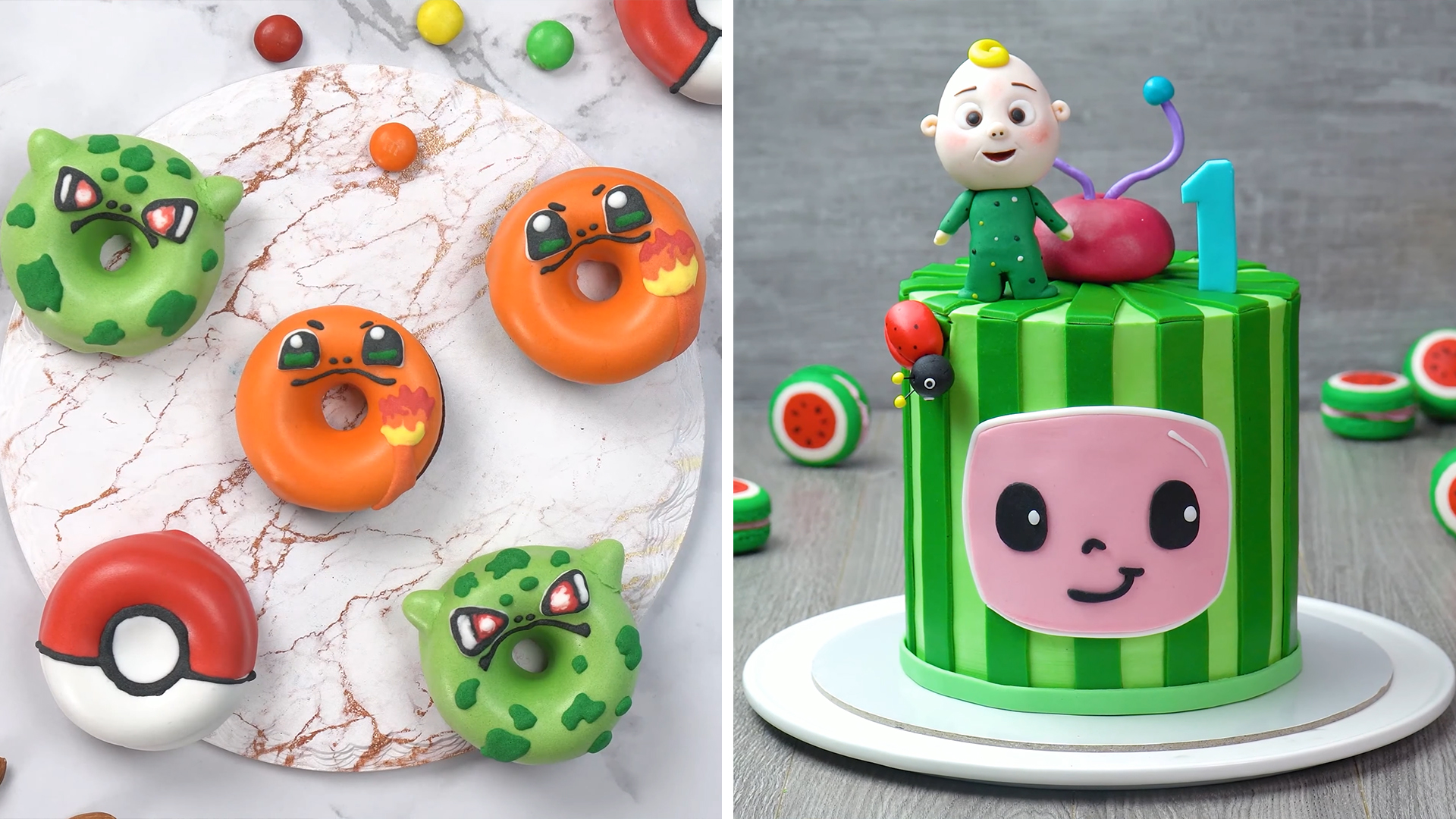 Pokémon Donuts en Watermeloen Taartontwerp | Spirit of Cake