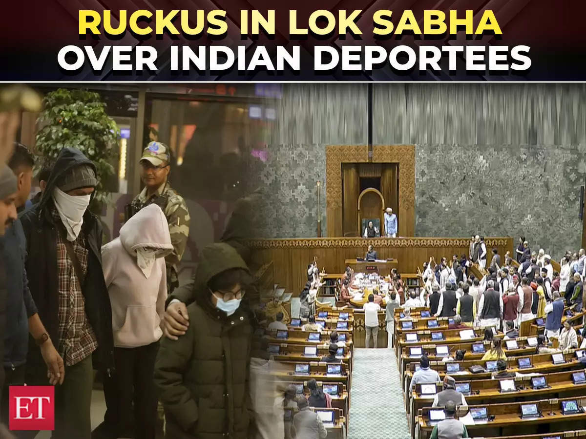 US deportation row: Ruckus in Lok Sabha over shackled Indian deportees US deportation row: Ruckus in Lok Sabha over shackled Indian deportees