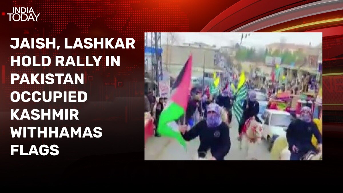 Jaish, Lashkar terrorists hold bike rally in PoK featuring Hamas flags