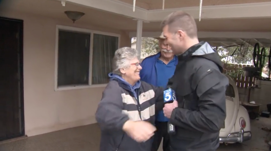 KTLA reporter meets Eaton Fire victims whose home he helped save on live TV