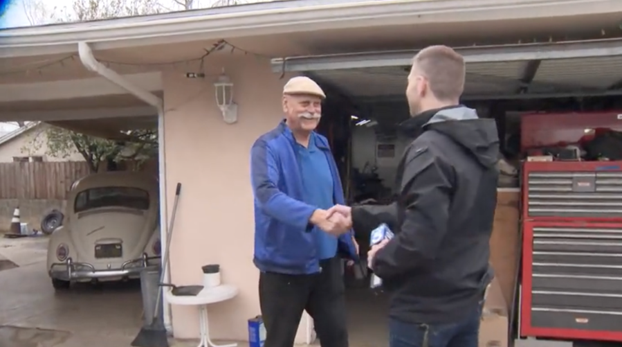 KTLA reporter meets Eaton Fire victims whose home he helped save on live TV