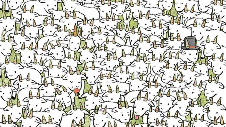 Picture Puzzle IQ Test: How Observant Are You? Spot The Sheep Hidden ...