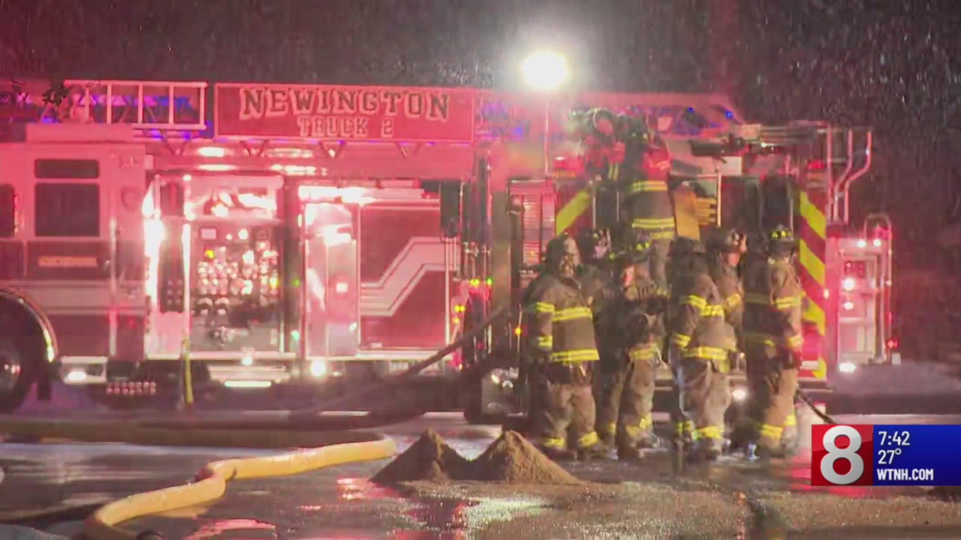 Commercial laundry fire shuts down Plane Road in Newington