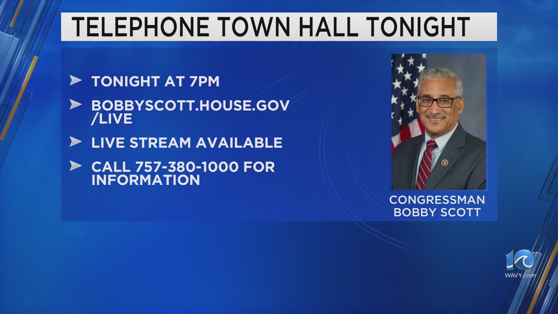 Rep. Bobby Scott to host town hall on Trump administration policies