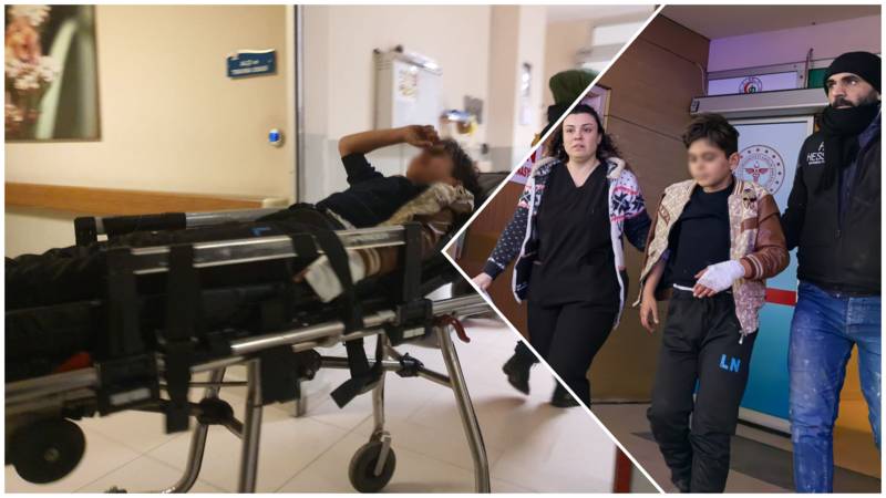 Okul duvarına tırmanan Yusuf'un tele takılan eli parçalandı