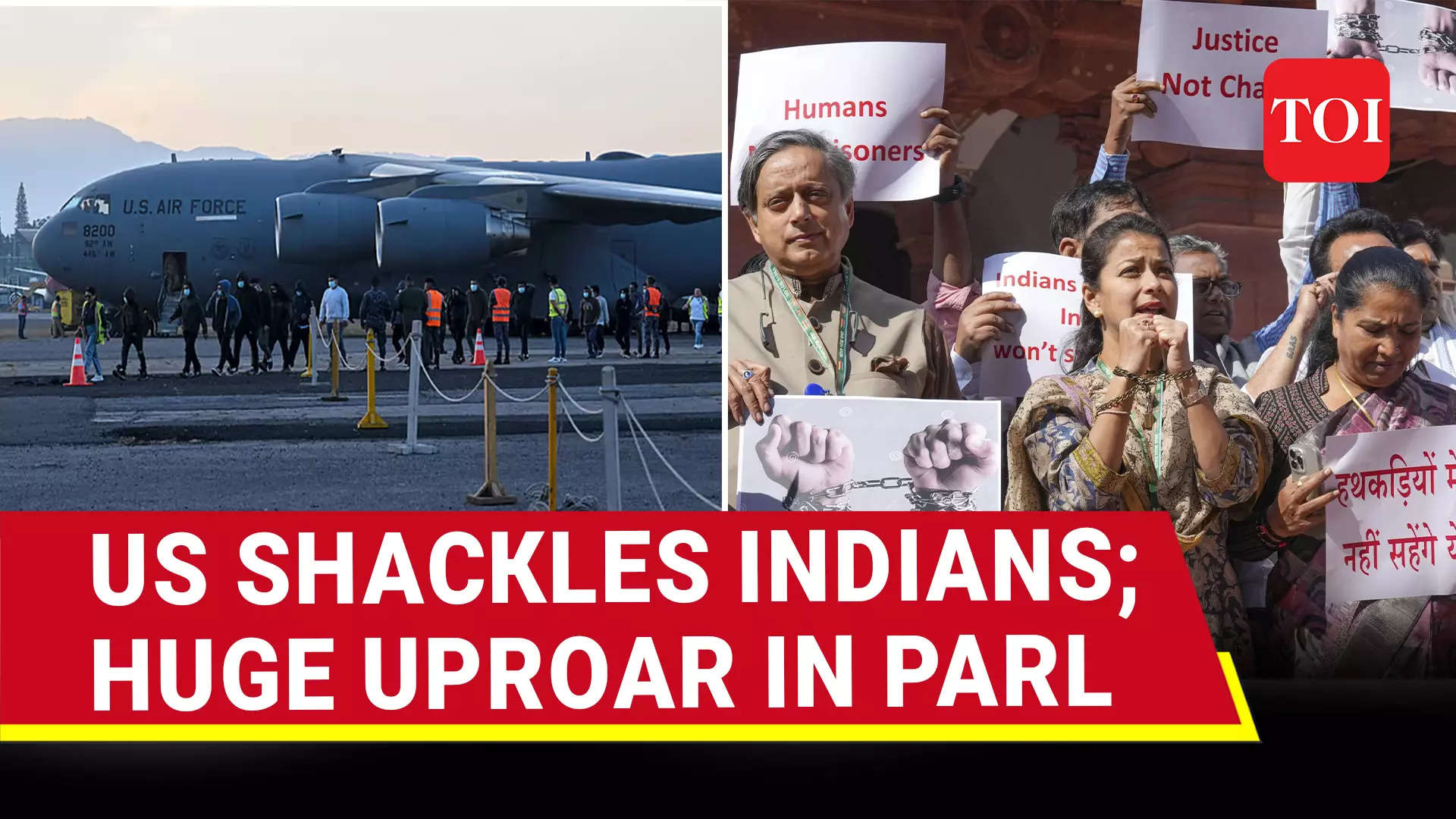 U.S Military Handcuffs, Shackles Illegal Indians: Watch Indian MPs ...