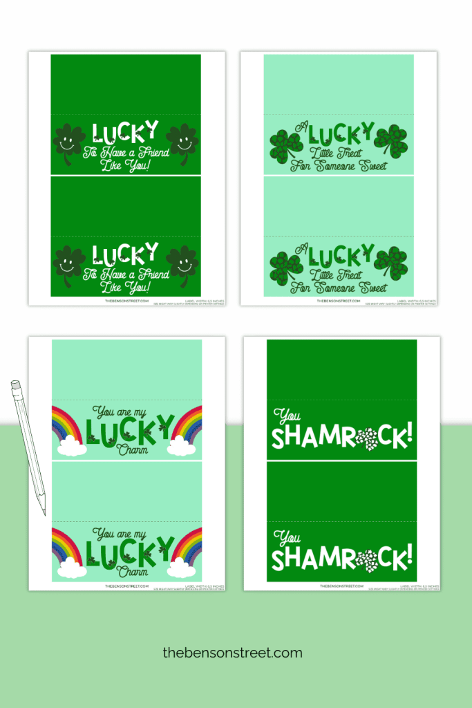 Free Printable St. Patrick's Day Treat Bag Toppers: Four Designs