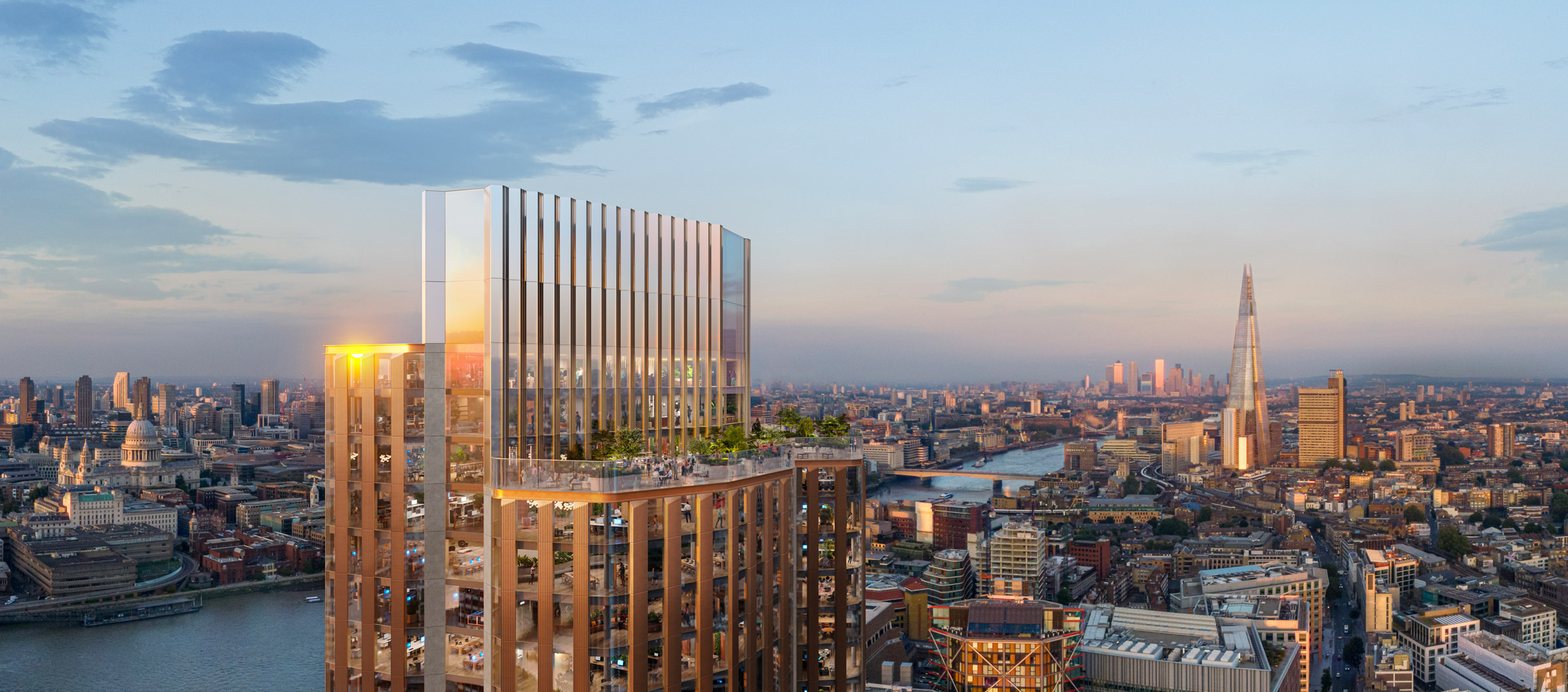 Foster + Partners reveals trio of skyscrapers overlooking Thames in London