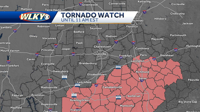 Tornado watch in effect for some southern counties in Kentucky