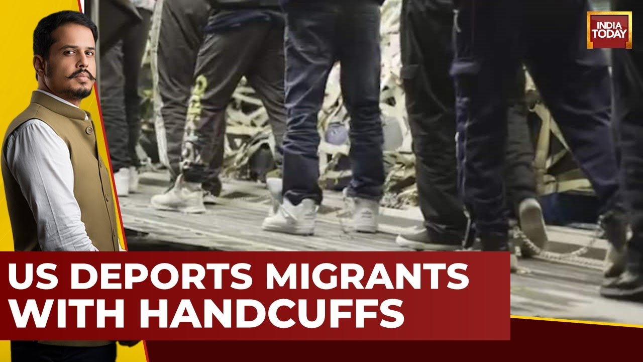 US video shows deported illegal Indian migrants in chains