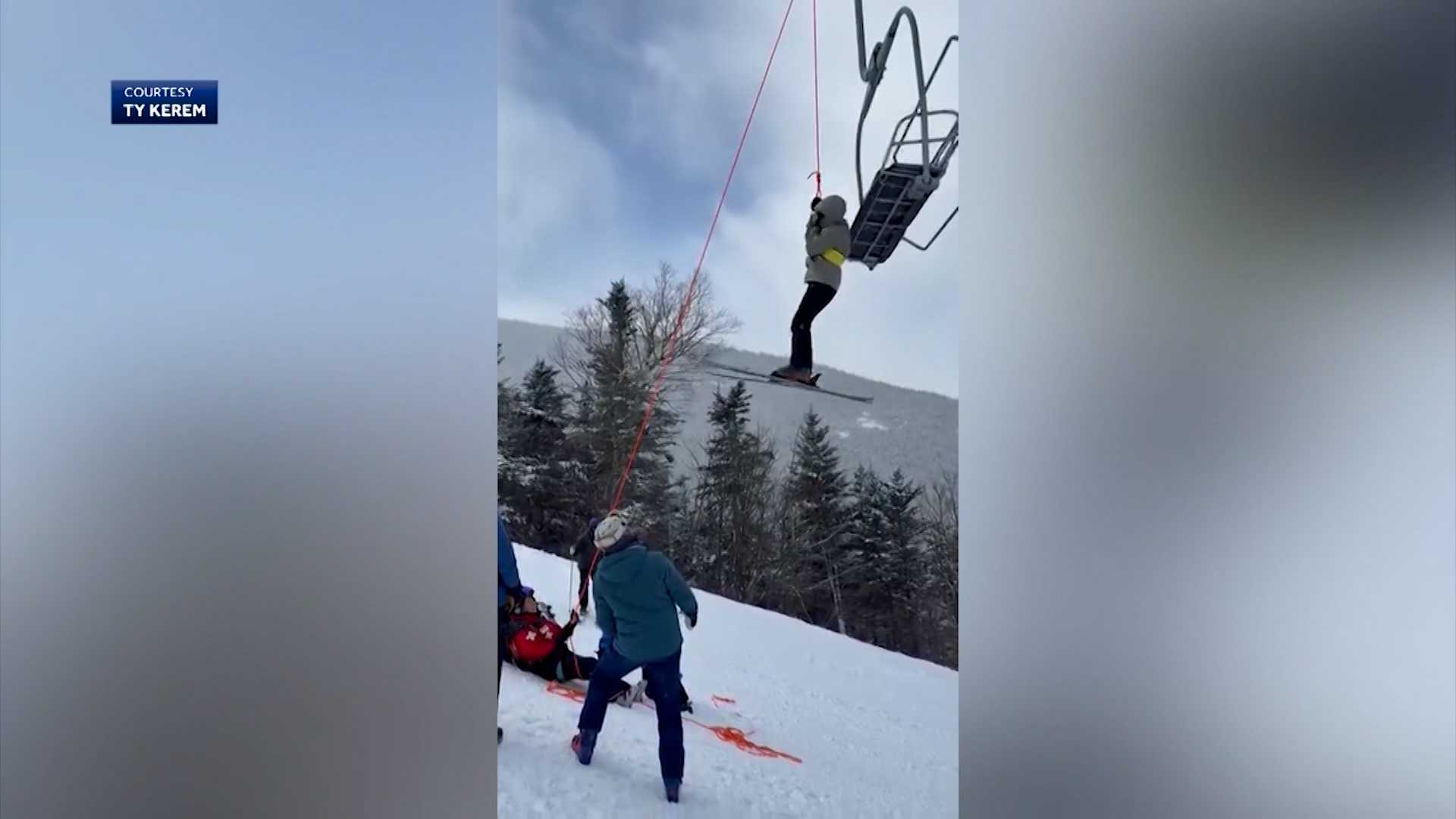 Crews use ropes to evacuate 64 people from ski lift in New Hampshire