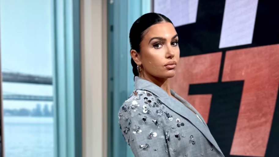 Molly Qerim turns heads with dress, background in first day after ESPN move
