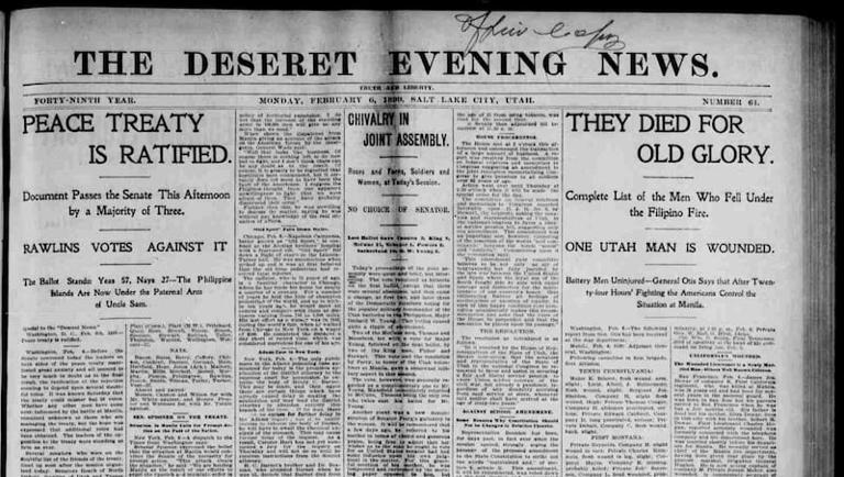 Deseret News archives: Treaty was signed to end Spanish-American War ...