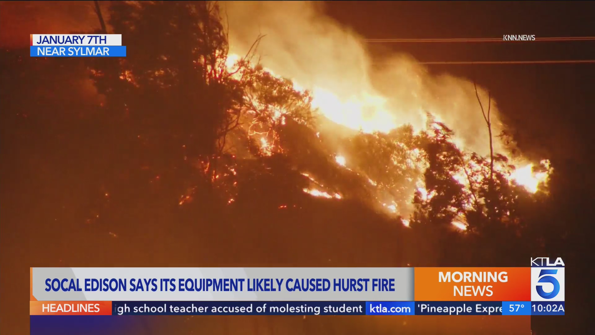 SoCal Edison says its equipment may have sparked Hurst Fire