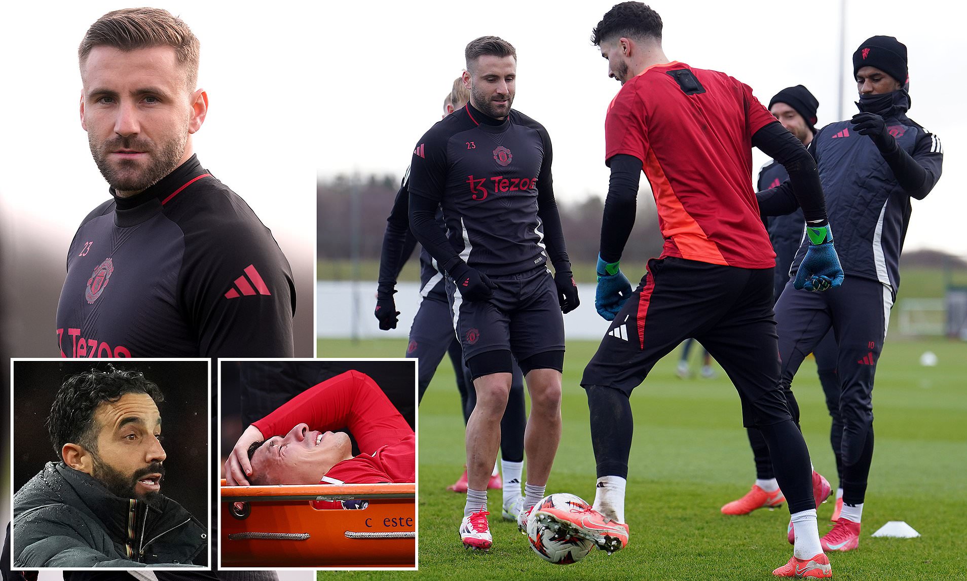 Ruben Amorim confirms Luke Shaw has suffered an injury setback as Man ...