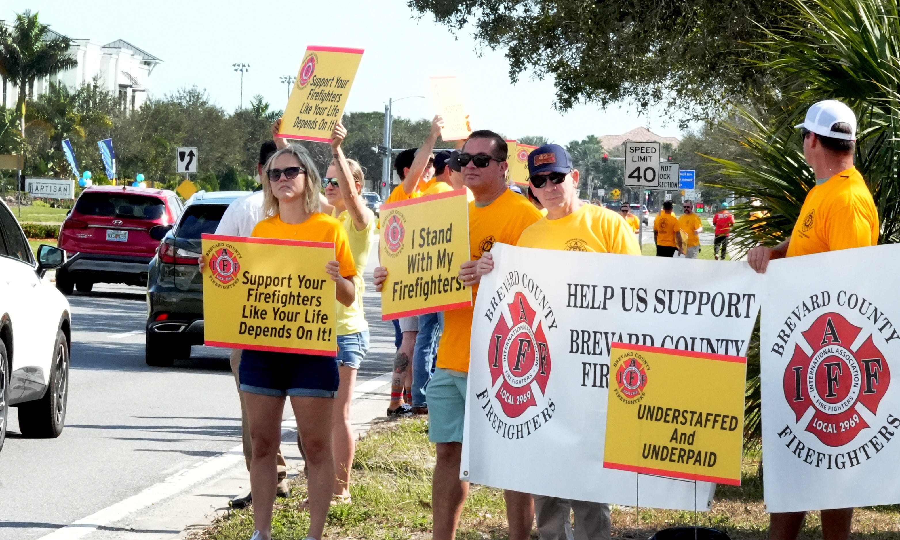 Brevard County firefighters rally at Viera government center over pay ...