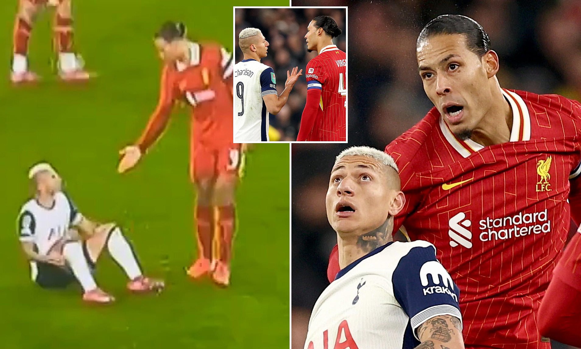 Virgil van Dijk leaves fans in stitches as he tricks Richarlison during ...