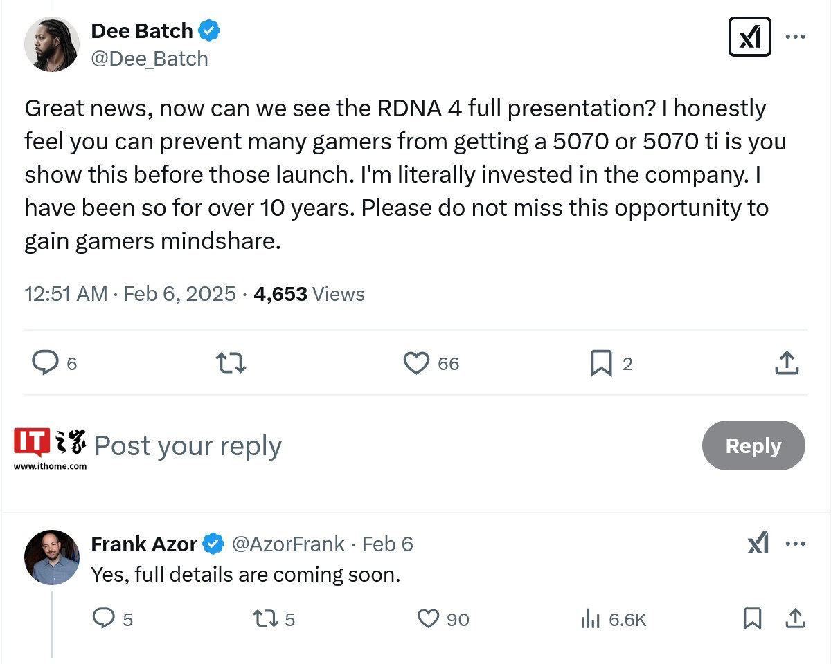 AMD 高管 Frank Azor:RDNA 4 显卡架构完整细节即将公布 AMD 高管 Frank Azor:RDNA 4 显卡架构完整细节即将公布