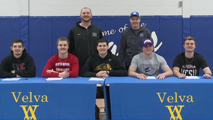 Five Velva-D-A-G football players sign to college programs