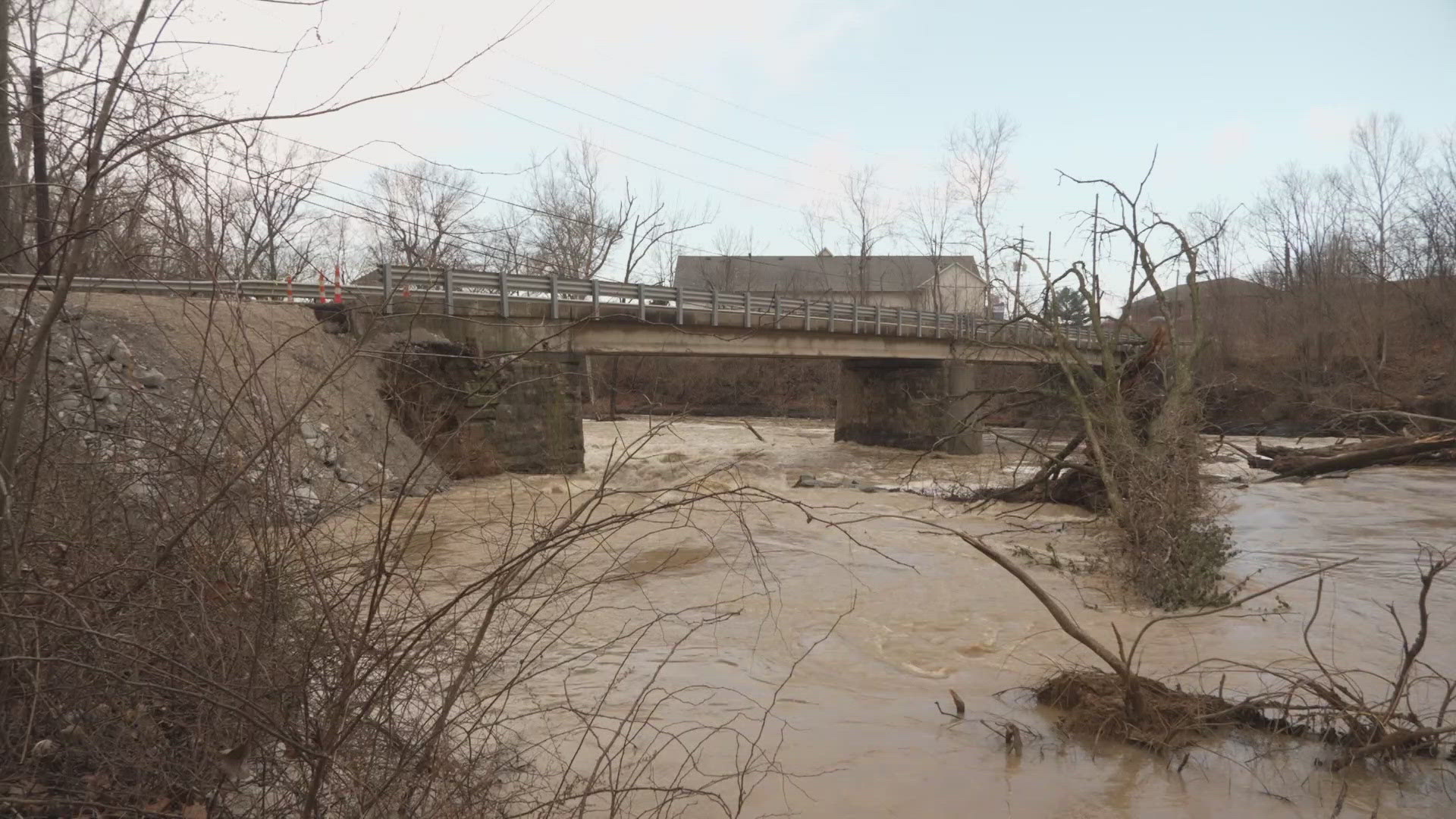 Clogged dam forced a southern Indiana bridge to close indefinitely