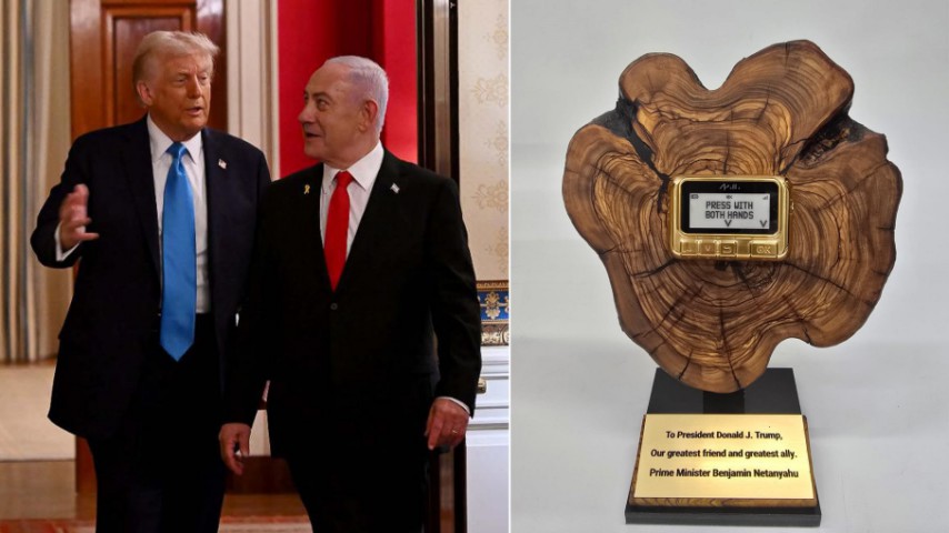 Creepy gift Netanyahu gave Donald Trump alluding to deadly Israeli ...