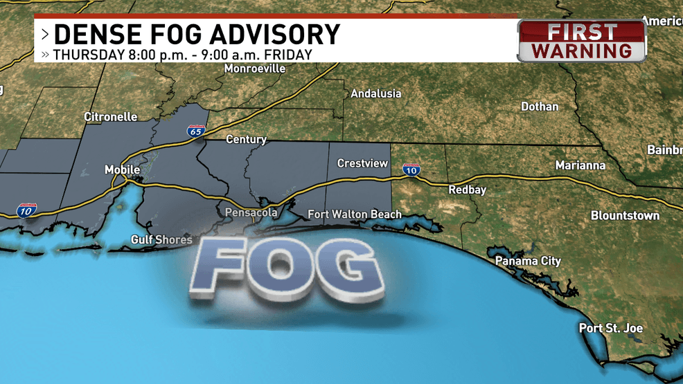 Dense Fog Advisory in effect Thursday night into Friday morning