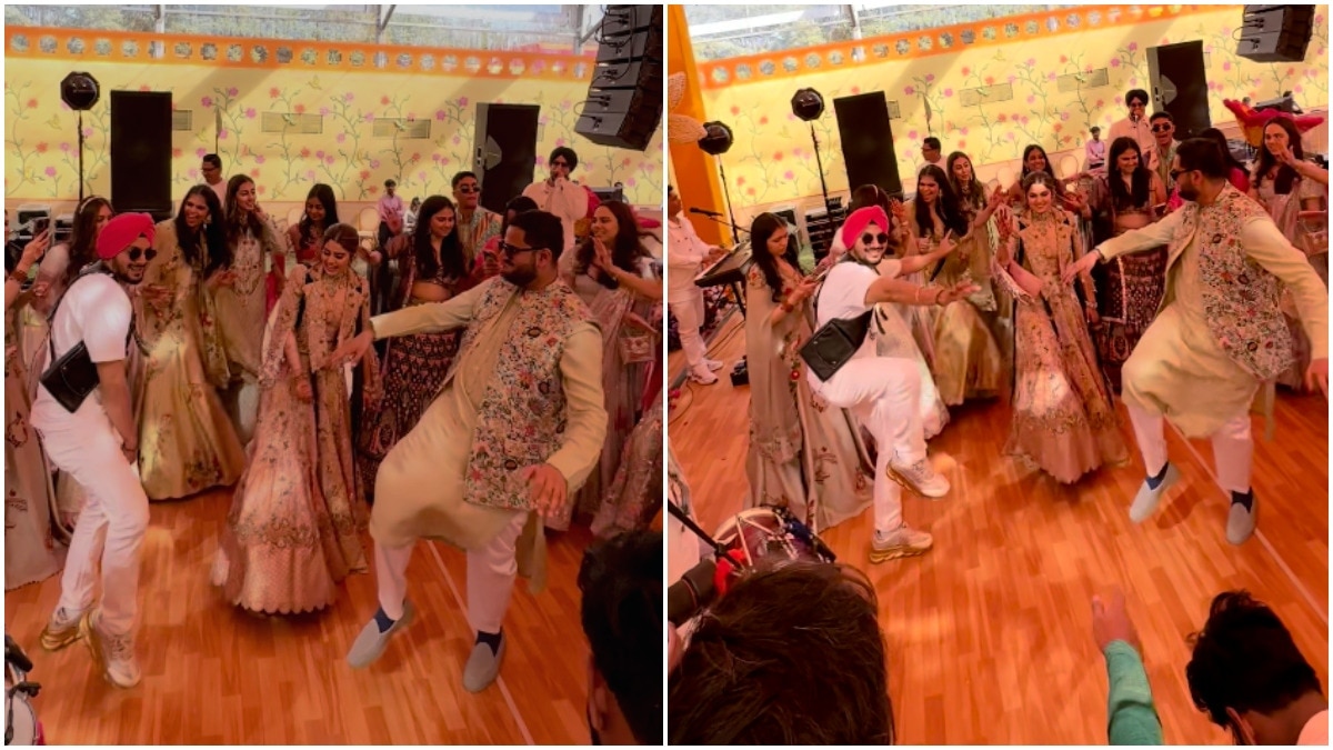 Watch: Jeet Adani, Diva Shah steal the show with Bhangra at pre-wedding ...